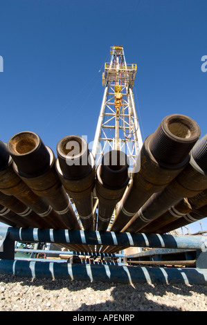 A close up of the drilling derrick on the Stena Drillmax drilling ship ...