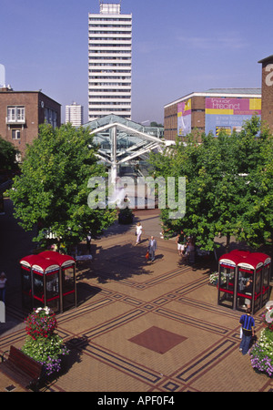 Upper precinct Coventry City Centre looking towards lower precinct ...