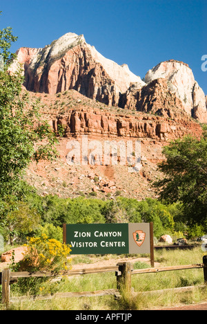 Visitor Center sign at Zion National Park, Utah Stock Photo - Alamy