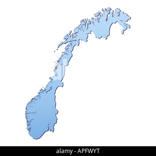 blue isolated norway outline gradient map atlas map of the world ...