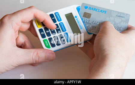 Barclays PINsentry card reader and Visa bank card Stock Photo - Alamy