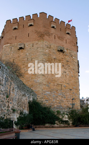 Red Tower in Alanya Town, Antalya City, Turkiye Stock Photo - Alamy