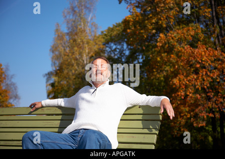 Old man chilling Stock Photo - Alamy