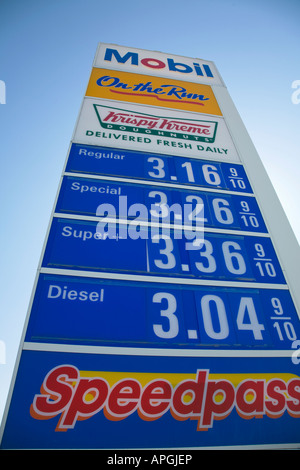 ILLINOIS DeKalb Mobil gas station at tollway oasis gasoline pumps snack ...