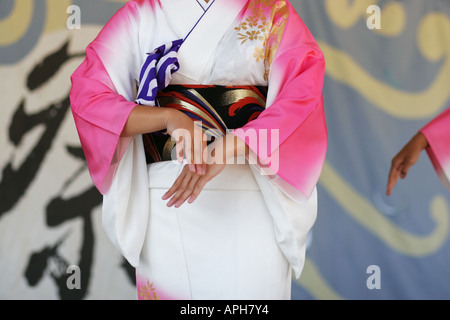 Japanese dancer performing on stage during Japanese Festival in ...
