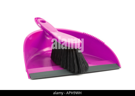 Pink dust pan and brush Stock Photo - Alamy