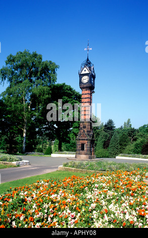 Park Clock at Queen's Park, Crewe, Cheshire, United Kingdom Stock Photo ...