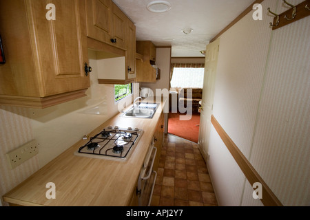 Interior of a luxury static caravan sited on a caravan park Stock Photo ...