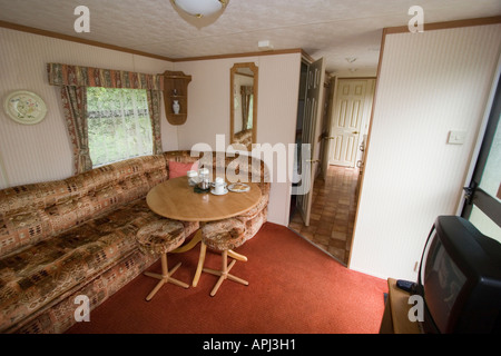 Interior of a luxury static caravan sited on a caravan park Stock Photo ...