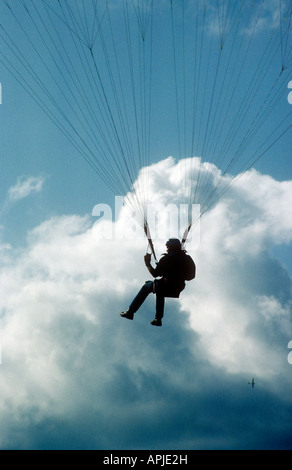 Parascender in full Flight Stock Photo - Alamy