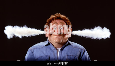 man with flushed red face from alcohol drinking lager Stock Photo - Alamy