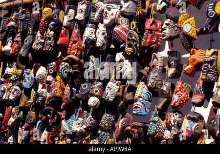 Traditional indigenous masks of Antigua, Guatemala Stock Photo - Alamy