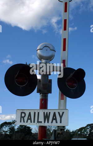 Railway Sign Railway is a chiefly British term for railroad Stock Photo ...