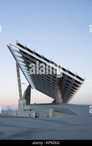Photovoltaic solar panel at the Forum esplanade, Barcelona, Catalonia ...