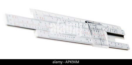 Slide rule old manual tool for calculation Stock Photo - Alamy