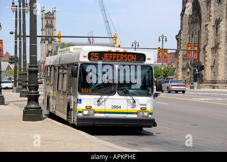 Detroit Michigan Bus as part of the rapid transit system to move people ...