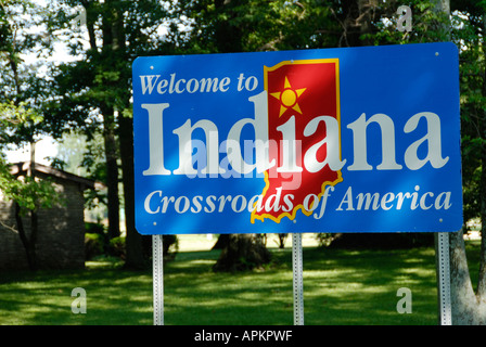 Welcome to Indiana Highway Sign on State Road 135 Harrison County ...