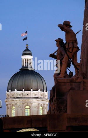 The State Capitol Building at night at Indianapolis Indiana IN Stock ...