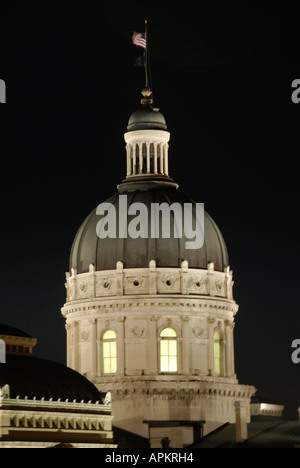 The State Capitol Building at night at Indianapolis Indiana IN Stock ...
