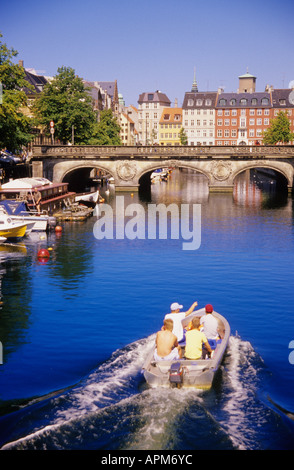 Bridges and canals in Copenhagen, Denmark. Walking in cities of Europe ...