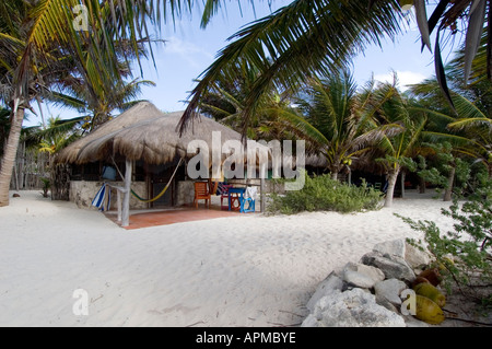 Zamas Beach cottages Tulum Mexico Stock Photo - Alamy