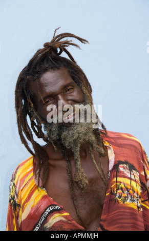 Rasta man in dress in St Thomas in US Virgin Islands Stock Photo - Alamy