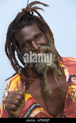 Rasta man in dress in St Thomas in US Virgin Islands Stock Photo - Alamy