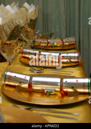 Christmas table setting Stock Photo - Alamy