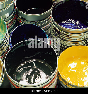 Tins with paint Stock Photo - Alamy