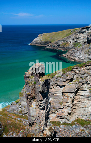 Rock Stack at Trebarwith, North Cornwall coast Stock Photo - Alamy
