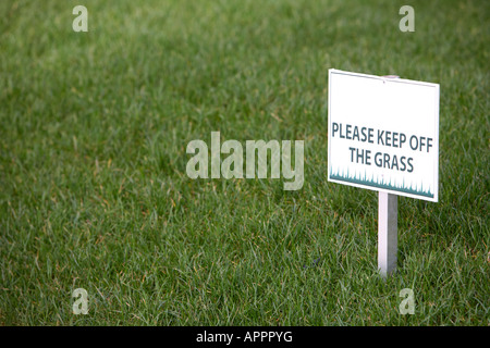 Please keep off, new grass growing sign Stock Photo - Alamy