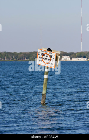 Minimum Wake Boating Sign Stock Photo - Alamy