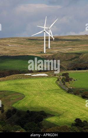wind farm turbine at caton moor windfarm in lancashire providing a ...