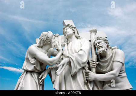Our Lady of Peace statue with the stations of the cross in Pine Bluffs ...