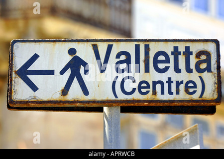 valletta, centre, sign, pedestrians, on foot Stock Photo - Alamy
