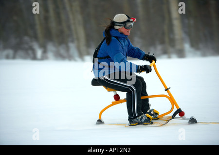 Snow biking at dusk from Adventure ridge Vail Mountain Colorado Stock ...