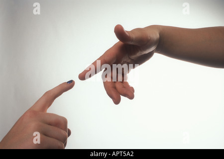 Two hands, almost touching each other Stock Photo - Alamy