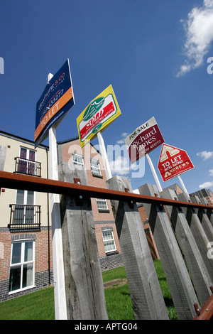 Sold and for sale signs outside newly built houses in Hindhead ...