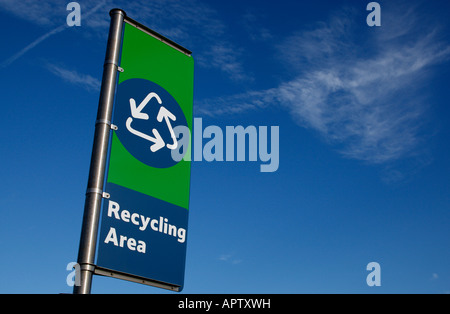 recycling area sign bedworth coventry england uk Stock Photo - Alamy