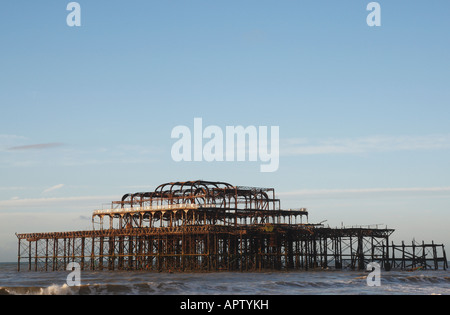 remains of the west pier brighton built in 1866 and burnt down in Stock ...