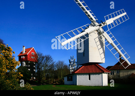post mill windmill cornmill thorpeness suffolk AONB england uk gb Stock ...