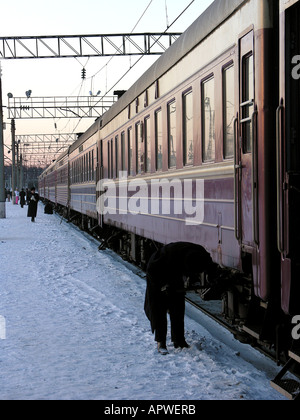 Provodnitsas Trans Siberian railway Stock Photo - Alamy