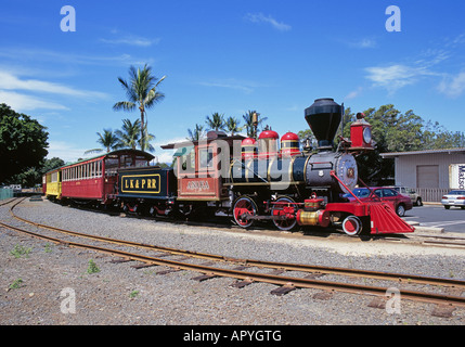 The Sugar Cane Train pulls into the station at Lahaina on Maui The ...