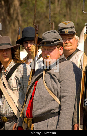 Troop line at Civil War Re enactment Stock Photo - Alamy