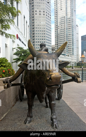 Part of the River Merchants bronze sculpture by Aw Tee Hong, Boat Quay ...