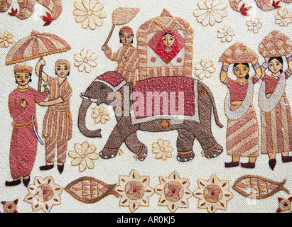 Hand made embroidered Bengali nakshi kanta embroidery textile from ...