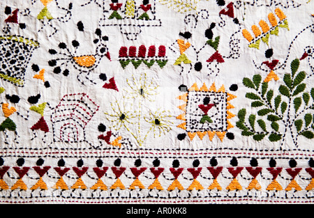 Hand made embroidered Bengali nakshi kanta embroidery textile from ...