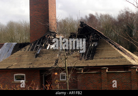 Fire damage at Basingstoke Crematorium Stock Photo - Alamy