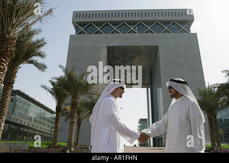 Dubai UAE Arab men Shaking Hands Salaam Traditional Greeting Stock ...