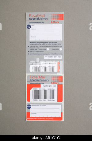 Royal Mail Special Delivery labels Stock Photo - Alamy